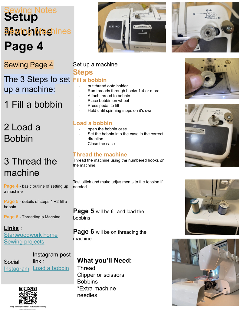 Sewing Note Pages – StartMachineSewing
